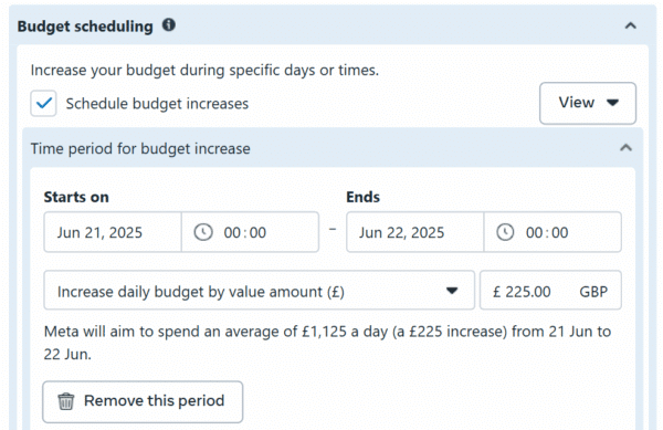 Meta Budget Scheduling for Fashion To Maximise Ad Spend